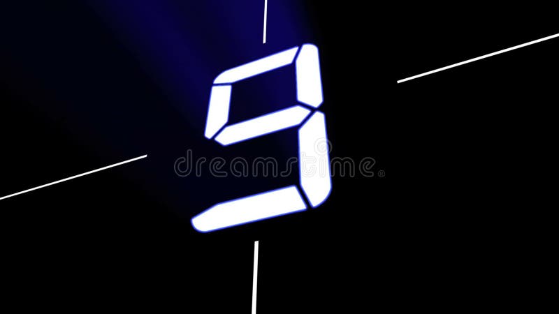 Count Down with Energy Waves Fonts on Black Background. Typography ...