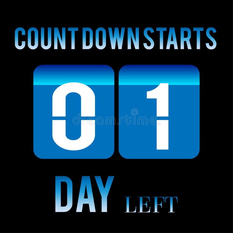 Count Down Starts Number of Day Left 1 Day Sticker Banner Design for ...