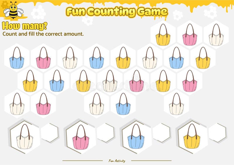 Count and Fill the Blank Space To the Correct Number Beehive Stock ...