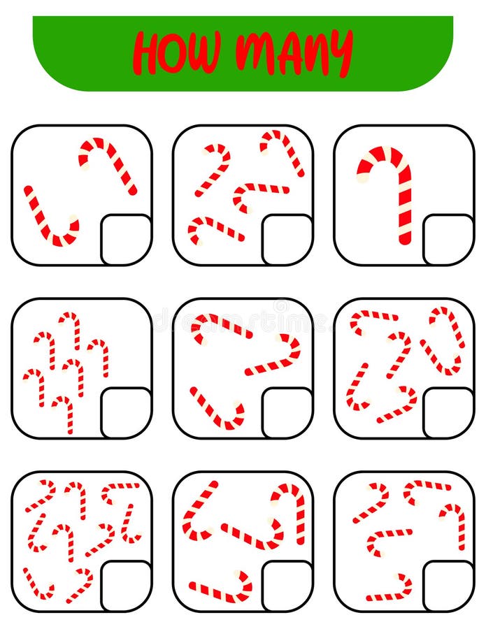 Count How Many Candies. Write Down the Answer Stock Vector ...