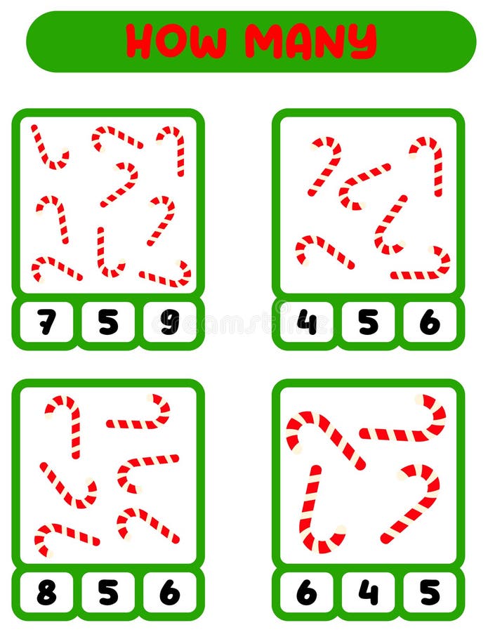 Count How Many Candies. Write Down the Answer Stock Vector ...