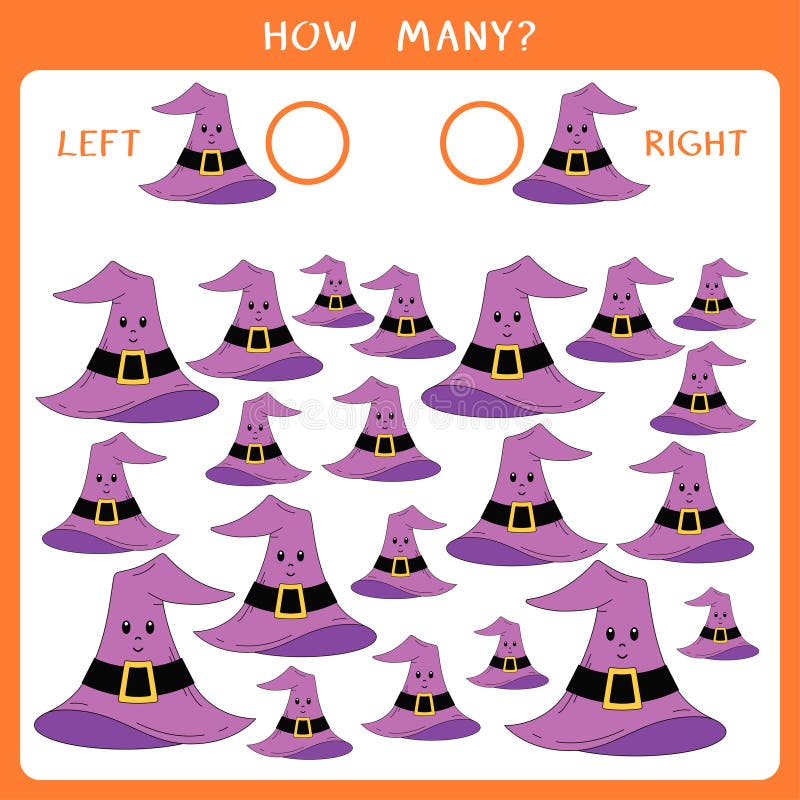 Count How Many Hats are Facing Left and Right Stock Vector ...