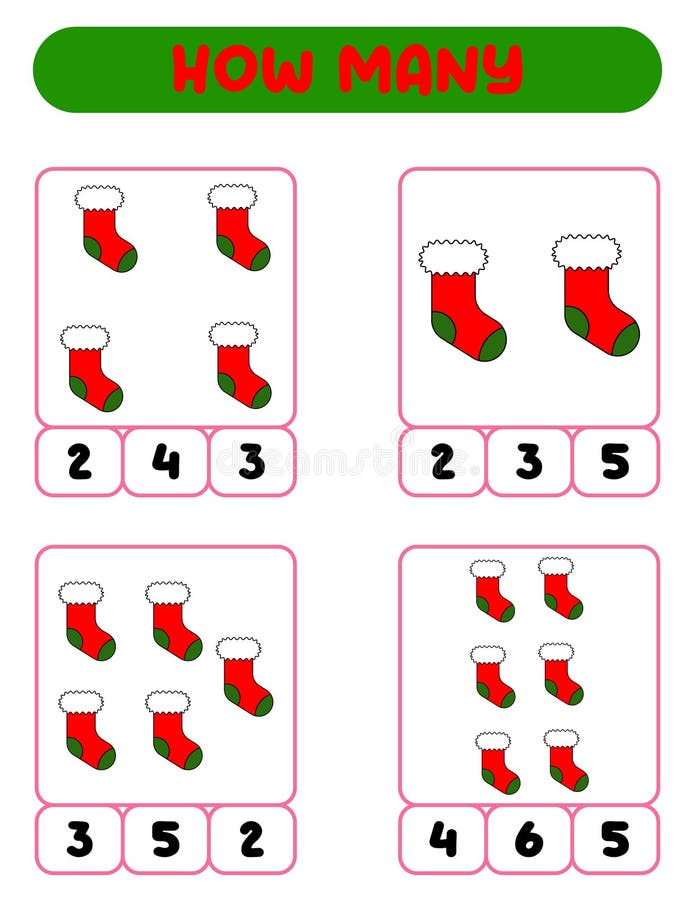 Count How Many Socks. Write Down the Answer. Educational Games for Kids ...
