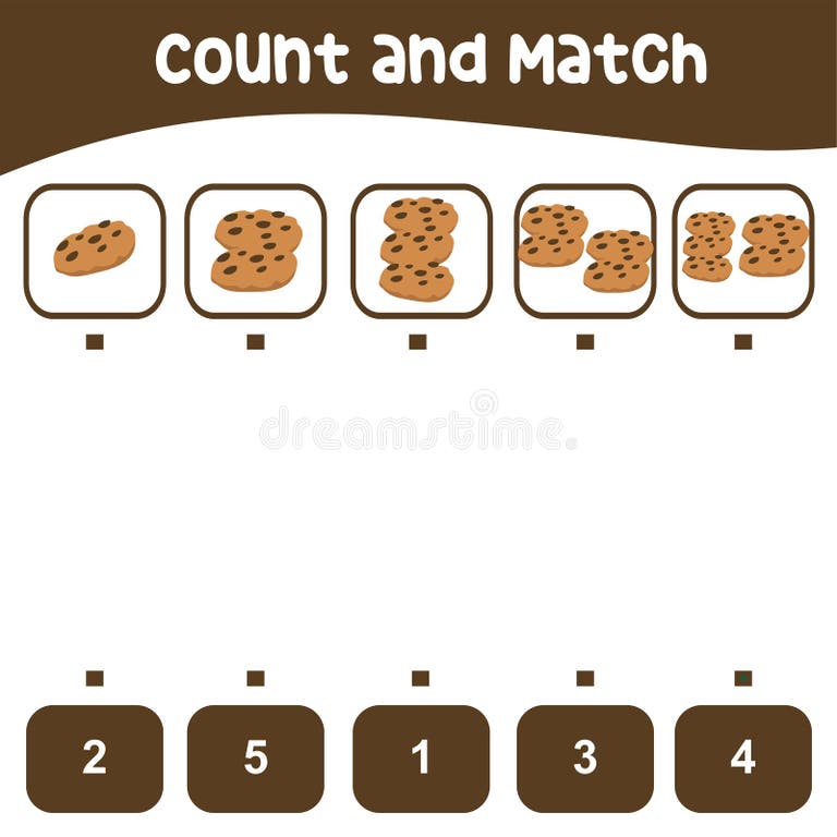 Count and Match the Cookies the Christmas Snack Image with the Number ...