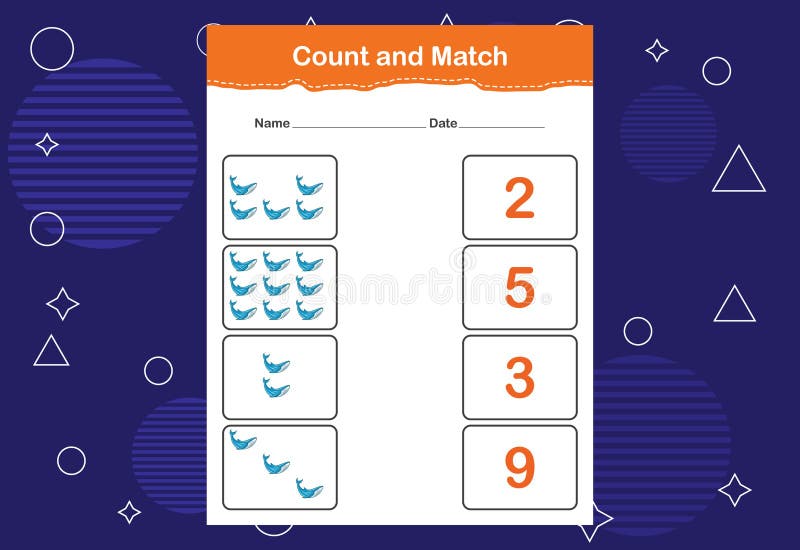 Count How Many Items and Choose the Correct Number Stock Vector ...