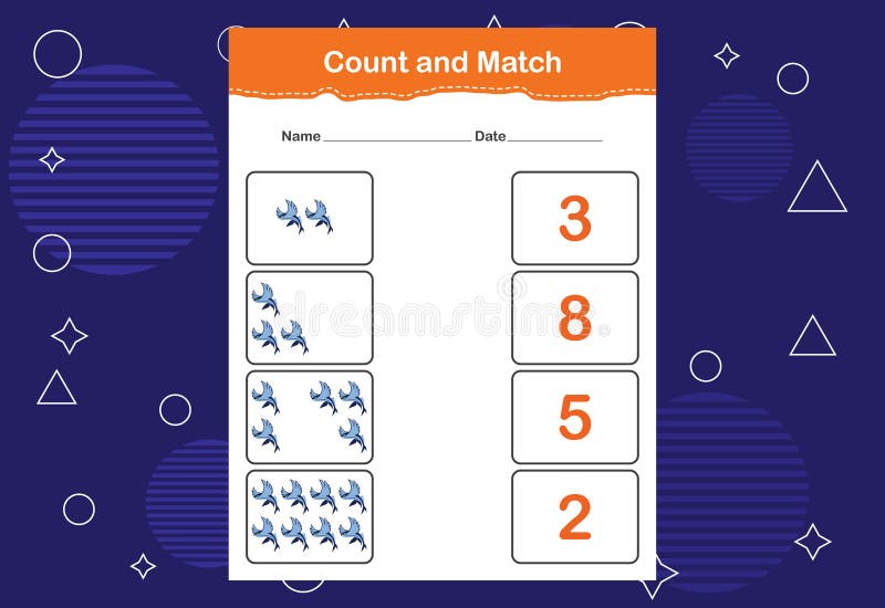 Count How Many Items and Choose the Correct Number Stock Vector ...