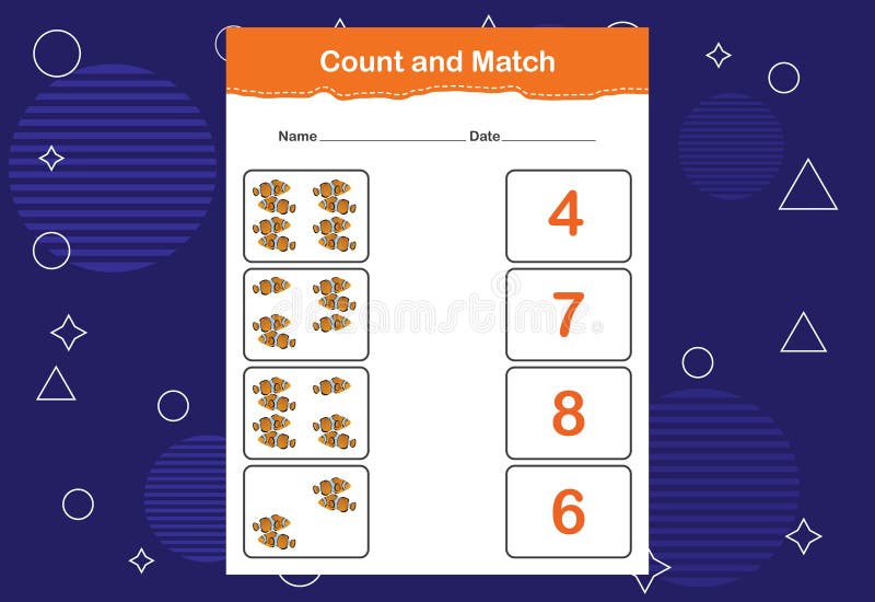 Count How Many Items and Choose the Correct Number Stock Vector ...