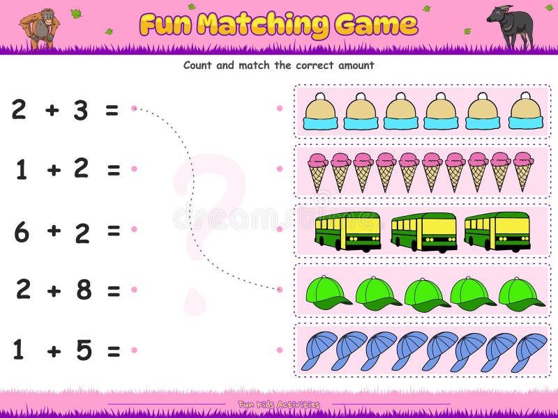 Count and Match the Correct Summation of Objects Part Nine Stock Vector ... Count and Match the Correct Summation of Objects Part Nine Stock Vector ...