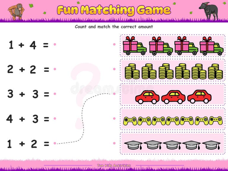 Count and Match the Correct Summation of Objects Part Seven Stock ...