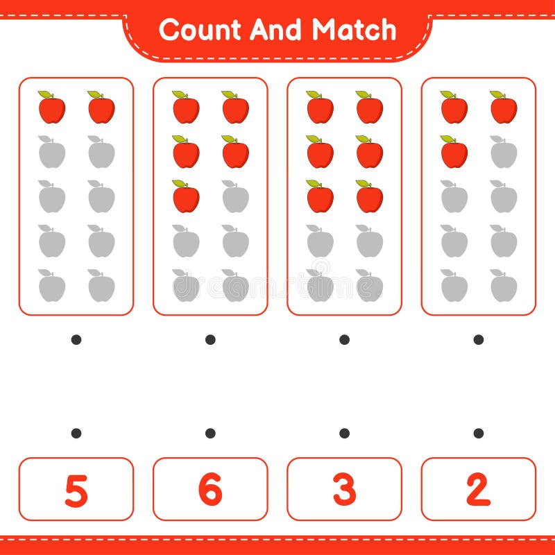 Count and Match, Count the Number of Apple and Match with the Right ...