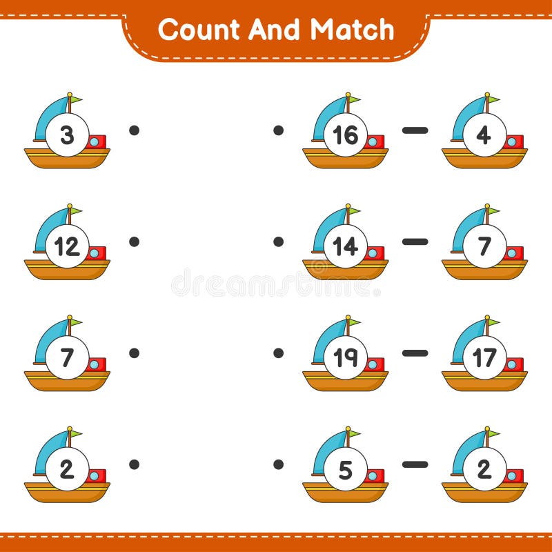 Count and Match, Count the Number of Boat and Match with the Right ...