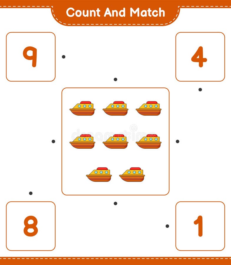 Count and Match, Count the Number of Boat and Match with the Right ...