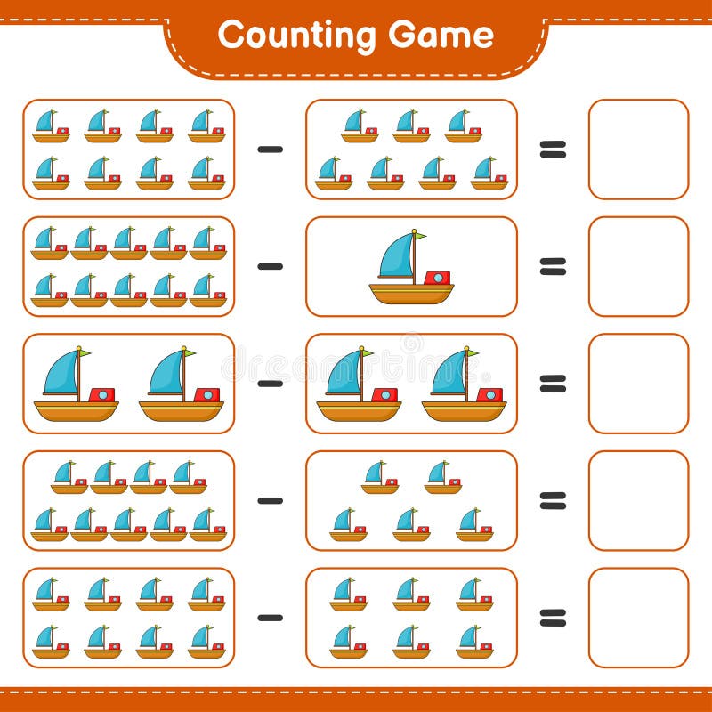Count and Match, Count the Number of Boat and Match with the Right ...