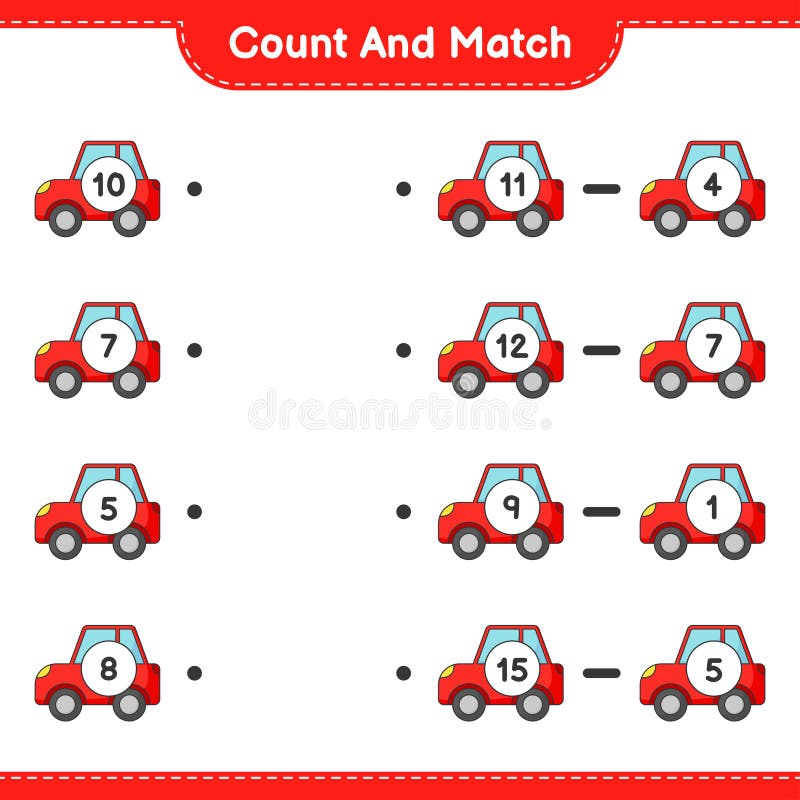Count and Match, Count the Number of Car and Match with the Right ...