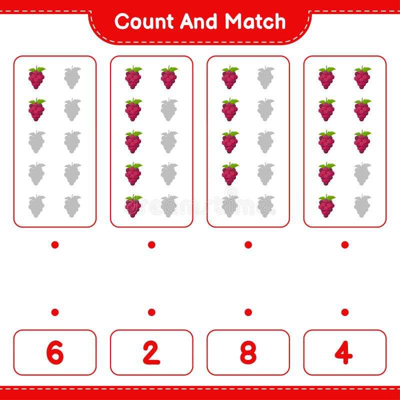 Count and Match, Count the Number of Grape and Match with Right Numbers ...