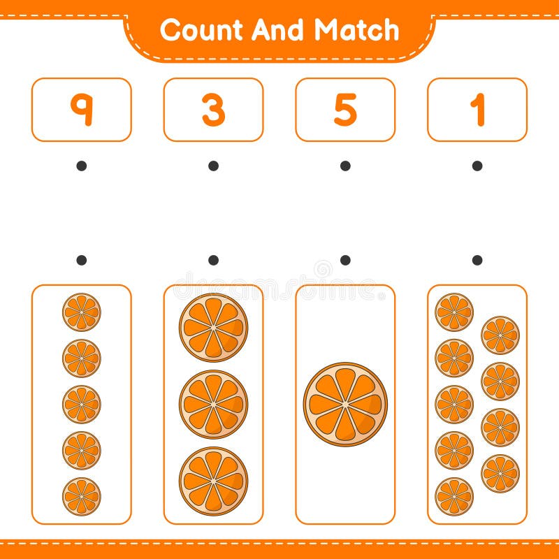 Count and Match, Count the Number of Orange and Match with the Right ...