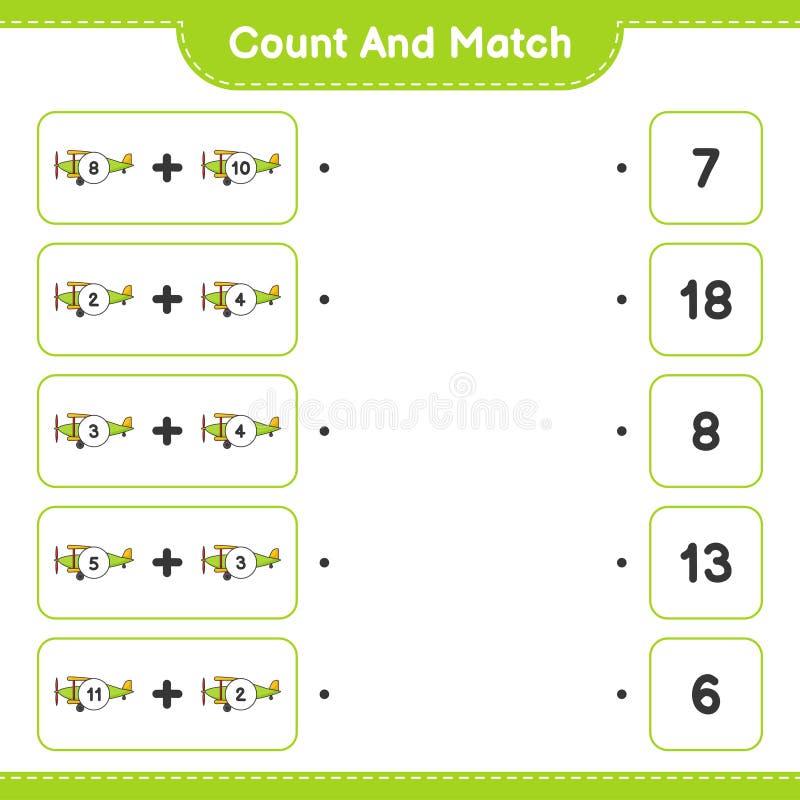 Count and Match, Count the Number of Plane and Match with the Right ...