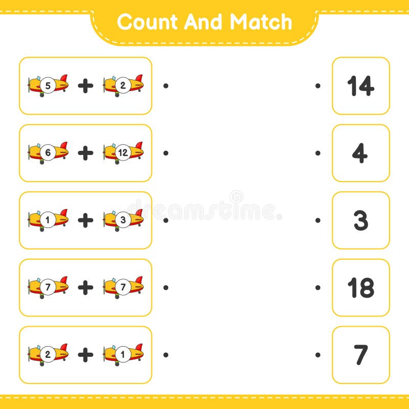 Count and Match, Count the Number of Plane and Match with the Right ...