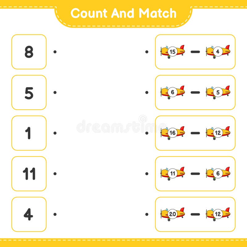 Count and Match, Count the Number of Plane and Match with the Right ...
