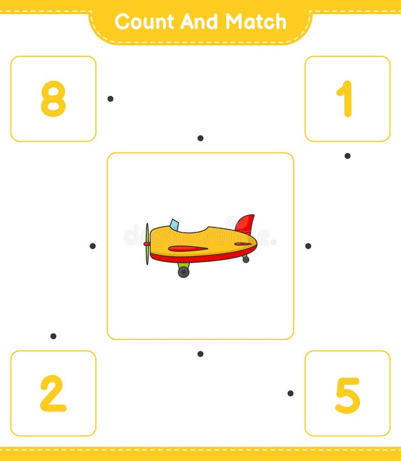 Match Number Shadow 4 Sheet - Worksheet for Education Stock Vector ...