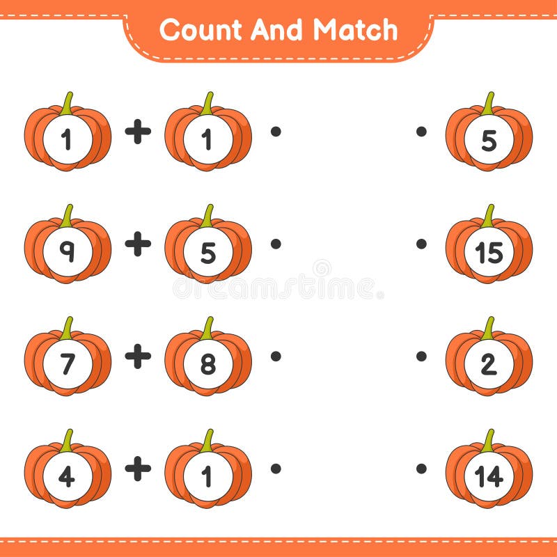 Count and Match, Count the Number of Pumpkin and Match with the Right ...
