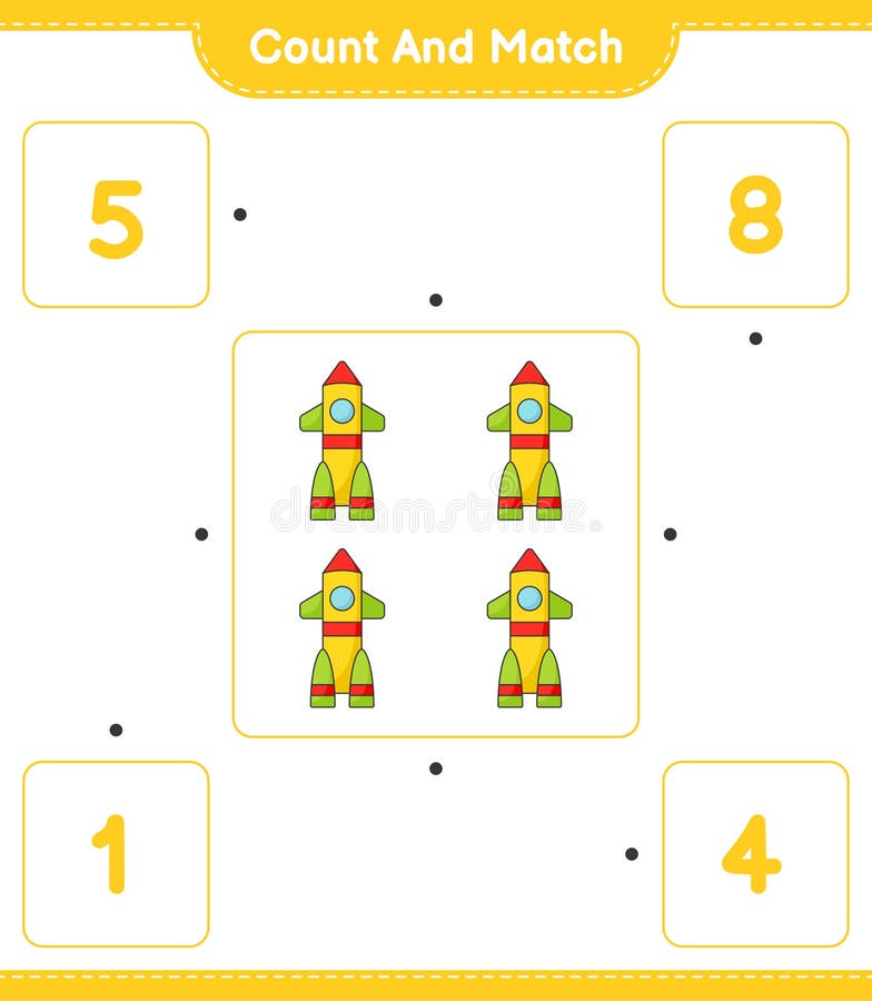 Count and Match, Count the Number of Rocket and Match with the Right ...