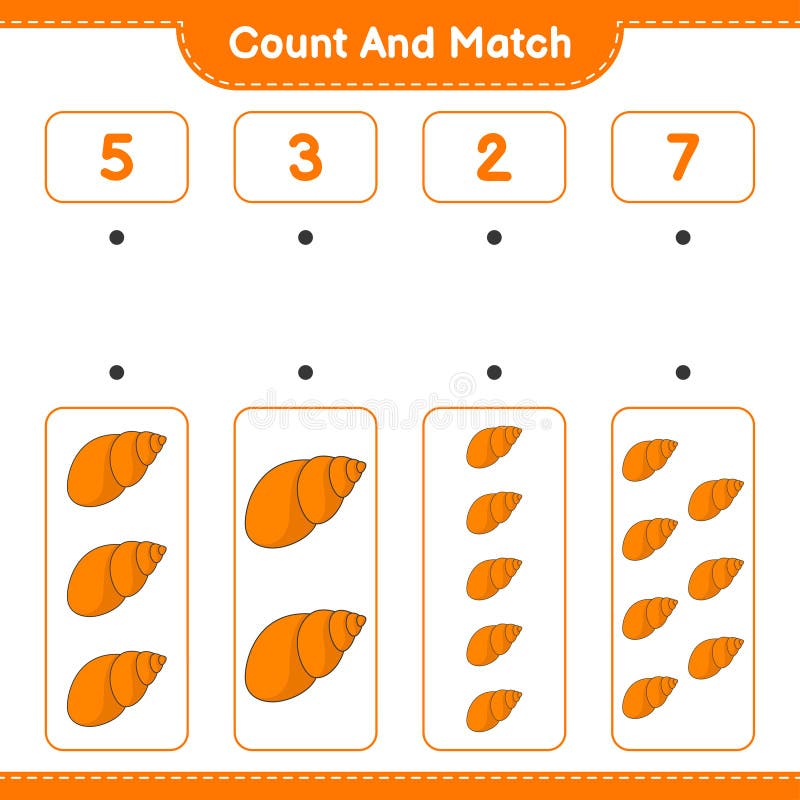 Count and Match, Count the Number of Sea Shells and Match with the ...