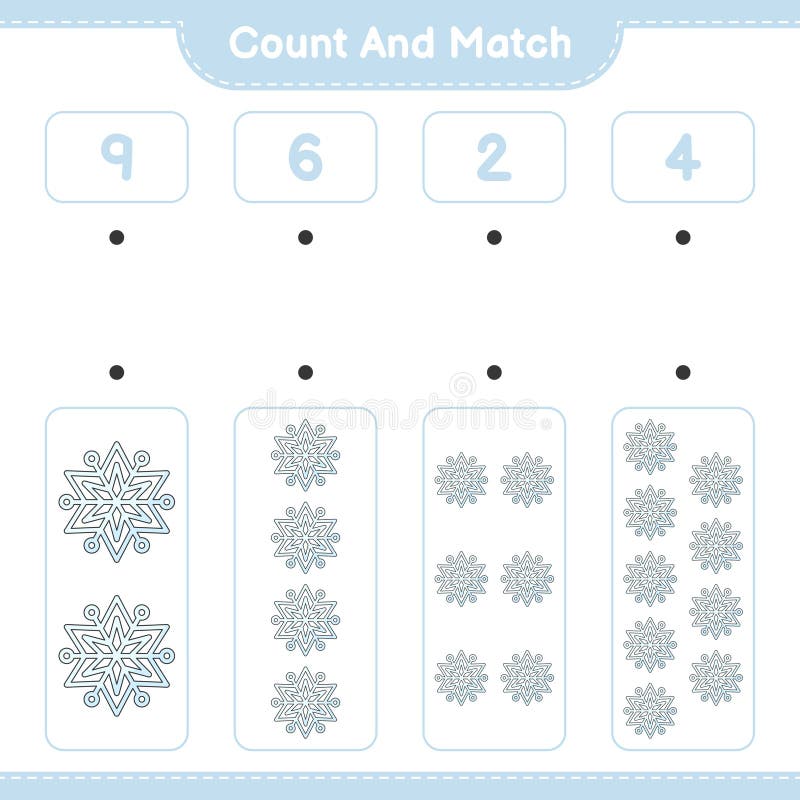 Count and Match, Count the Number of Snowflake and Match with the Right ...