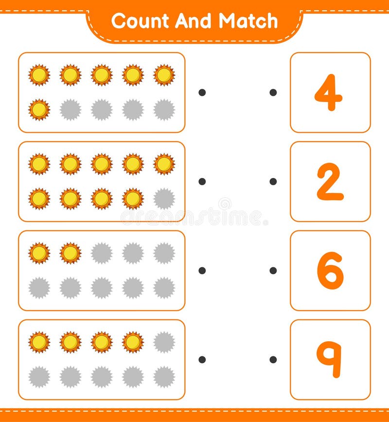 Count and Match, Count the Number of Sun and Match with the Right ...
