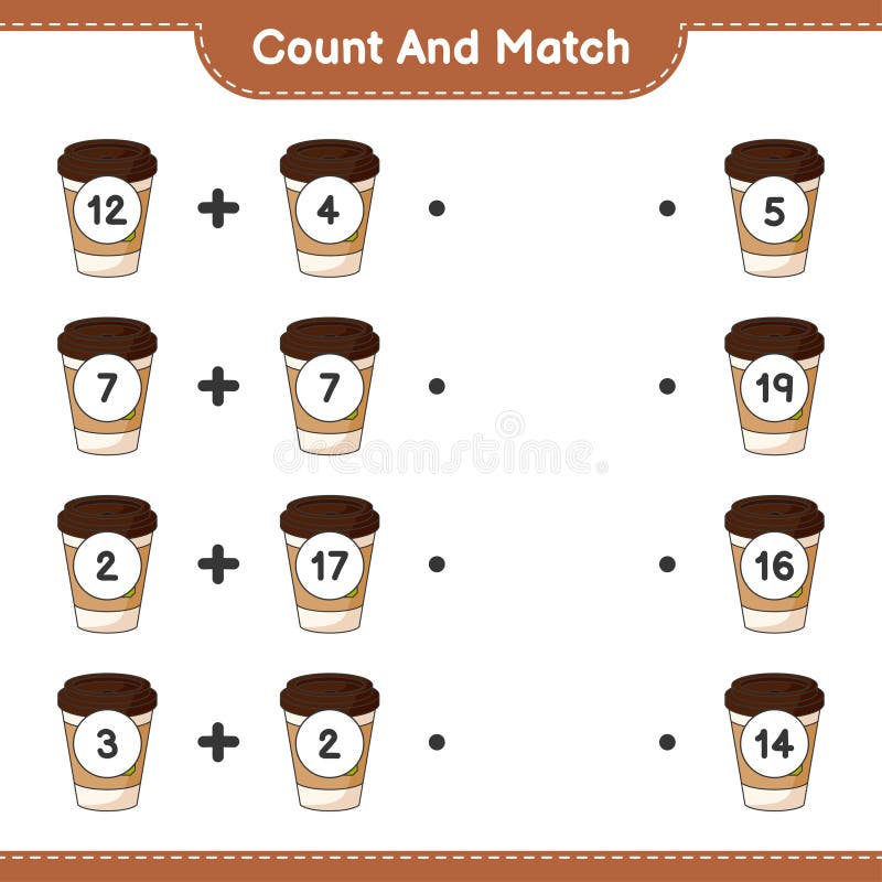 Count and Match, Count the Number of Tea Cup and Match with the Right ...