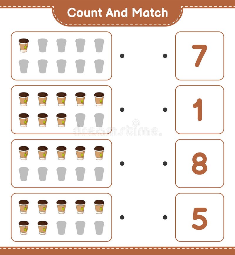 Count and Match, Count the Number of Tea Cup and Match with the Right ...