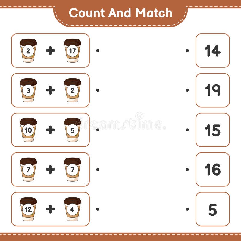 Count and Match, Count the Number of Tea Cup and Match with the Right ...