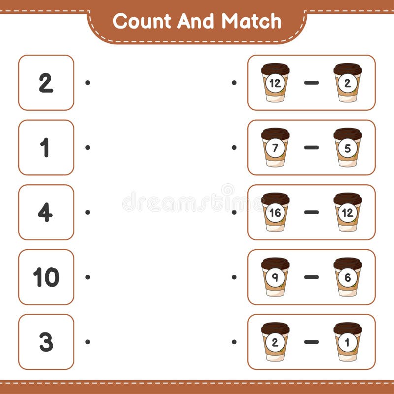 Count and Match, Count the Number of Tea Cup and Match with the Right ...