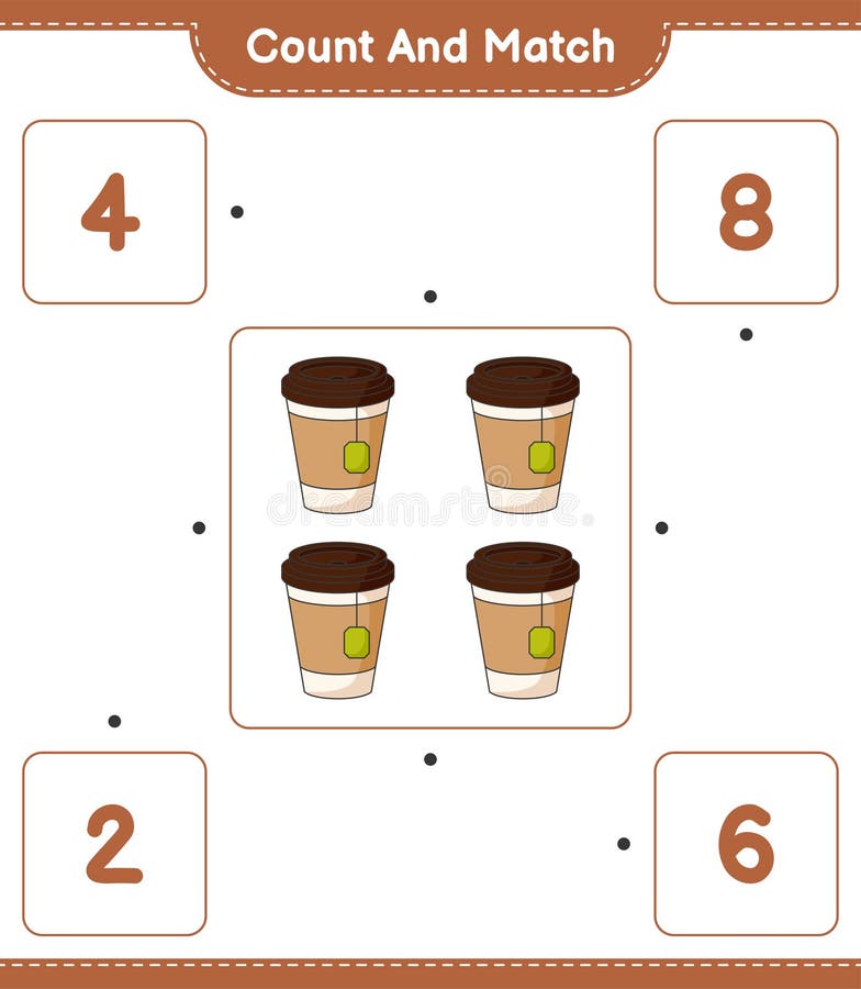 Count and Match, Count the Number of Tea Cup and Match with the Right ...