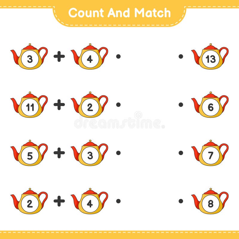 Count and Match, Count the Number of Teapot and Match with the Right ...