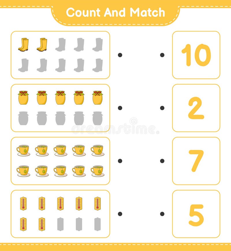Count the Boots Worksheet. Game for Children Stock Vector ...