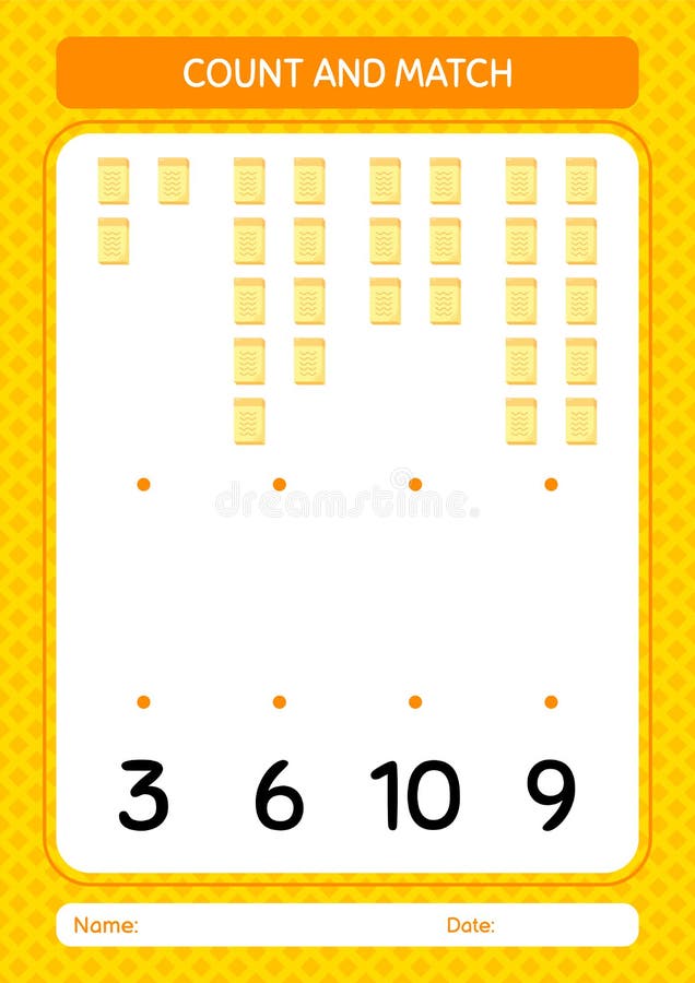 Count and Match Game with Note. Worksheet for Preschool Kids, Kids ...