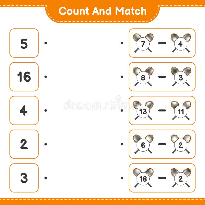 Count and Match, Count the Number of Badminton Rackets and Match with ...