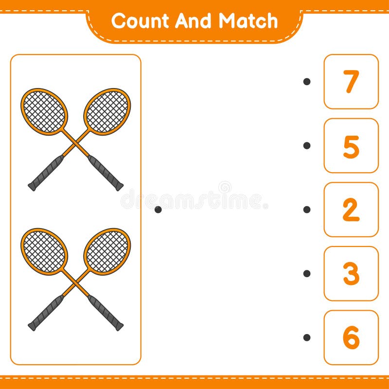 Count and Match, Count the Number of Badminton Rackets and Match with ...