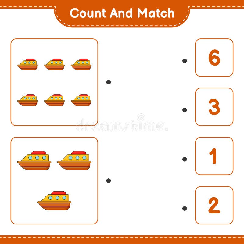 Count and Match, Count the Number of Boat and Match with the Right ...