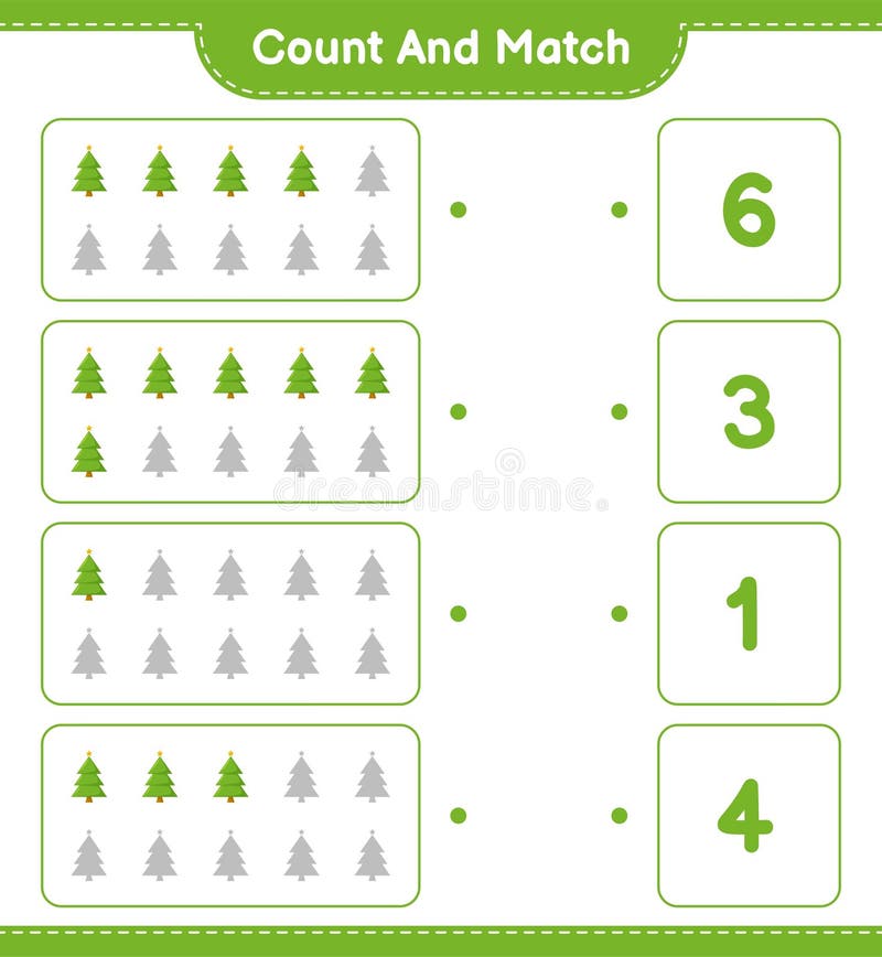 Count and Match, Count the Number of Christmas Tree and Match with ...