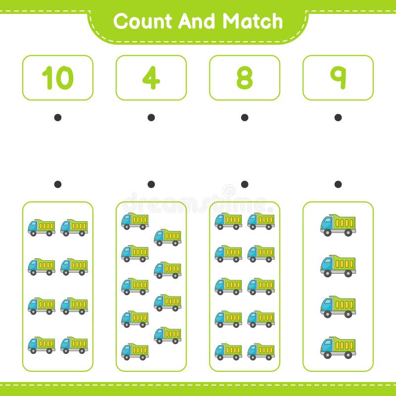 Count and Match, Count the Number of Lorry and Match with the Right ...