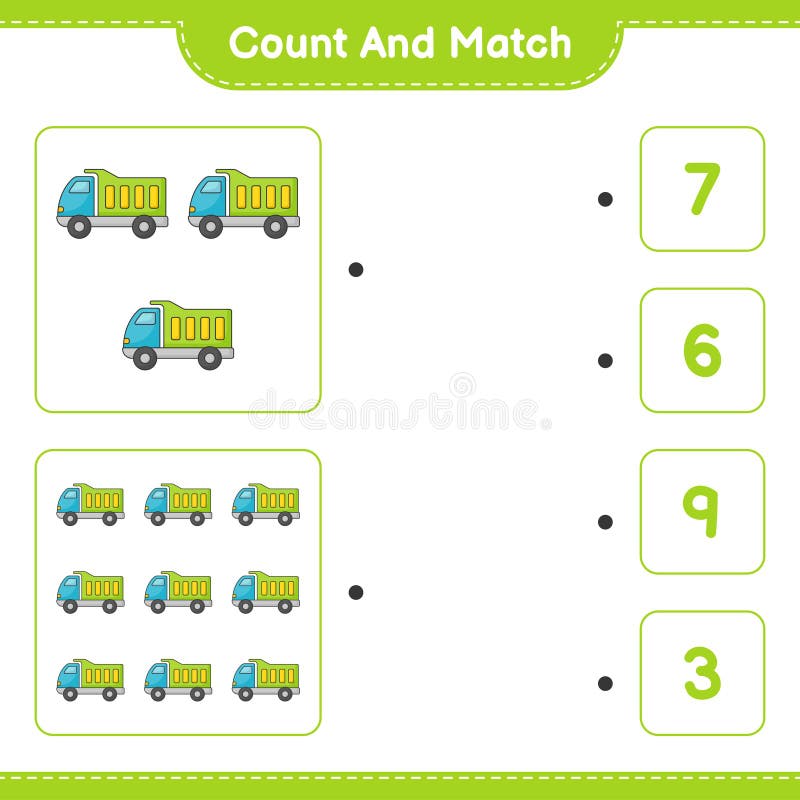 Count and Match, Count the Number of Lorry and Match with the Right ...