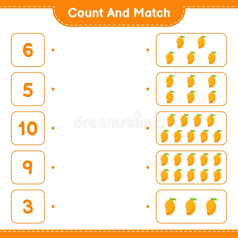 Count and Match, Count the Number of Mango and Match with Right Numbers ...