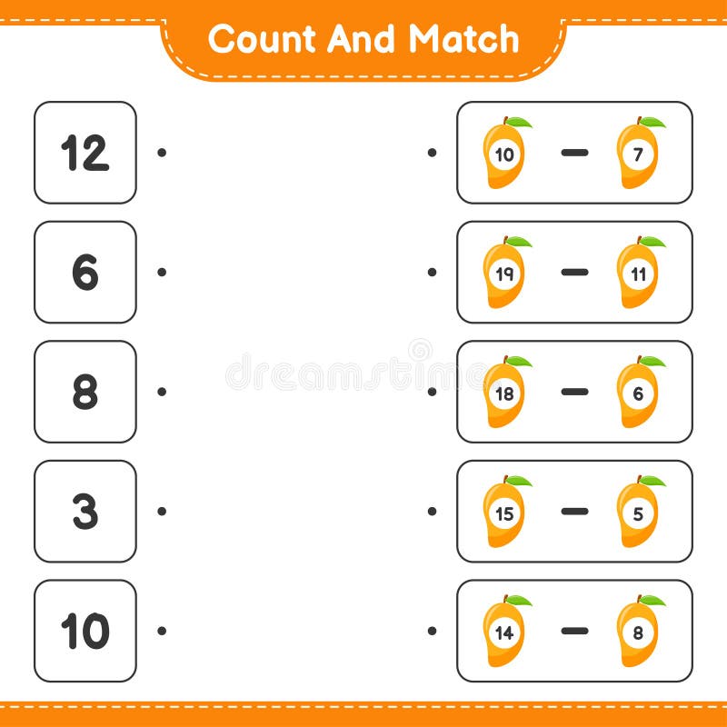 Count and Match, Count the Number of Mango and Match with Right Numbers ...