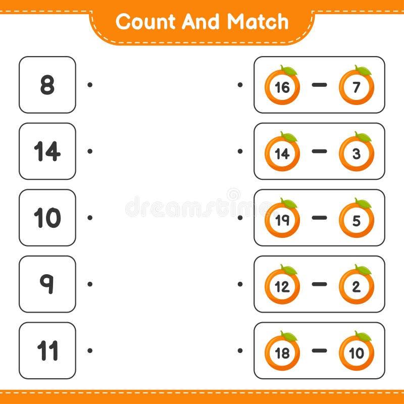 Count and Match, Count the Number of Orange and Match with Right ...