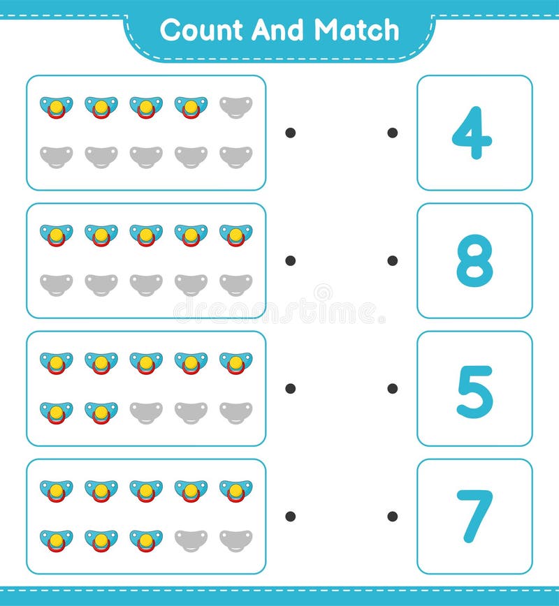 Count and Match, Count the Number of Pacifier and Match with the Right ...