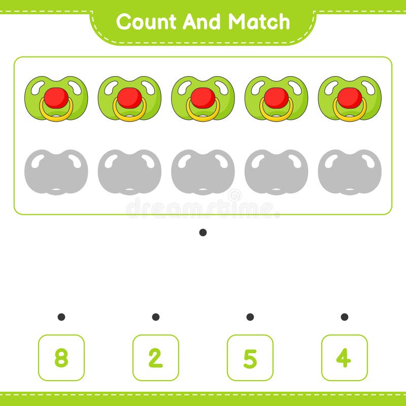 Count and Match, Count the Number of Pacifier and Match with the Right ...