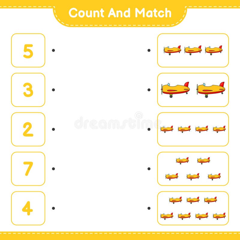 Count and Match, Count the Number of Plane and Match with the Right ...
