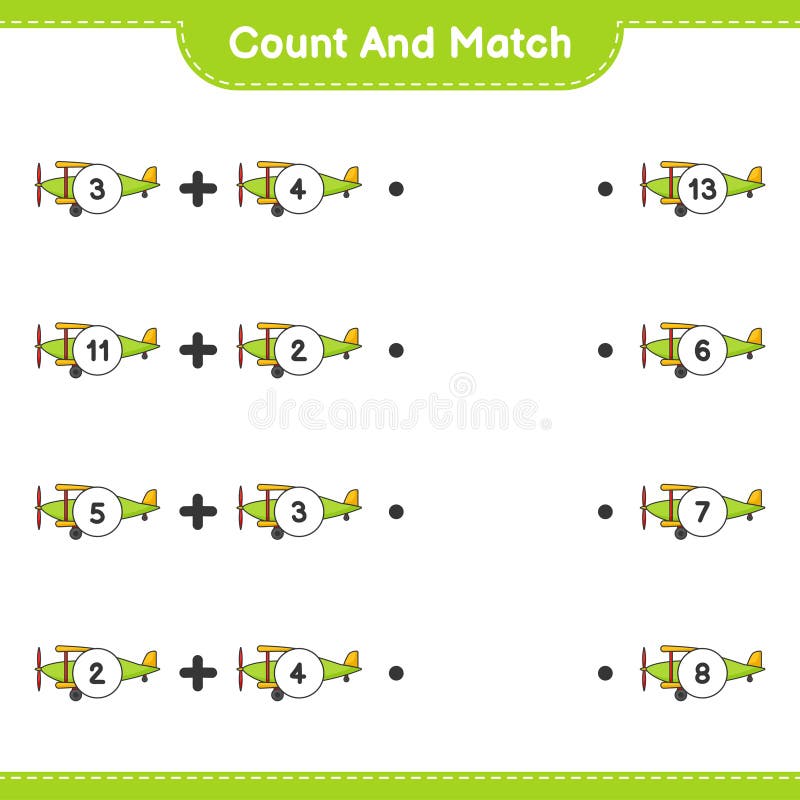 Match Number Shadow 4 Sheet - Worksheet for Education Stock Vector ...